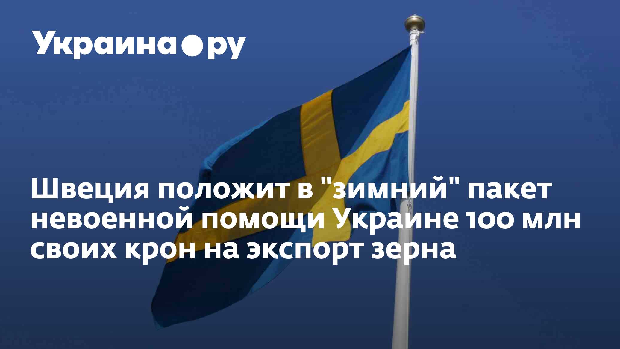 Швеция положит в "зимний" пакет невоенной помощи Украине 100 млн своих ...